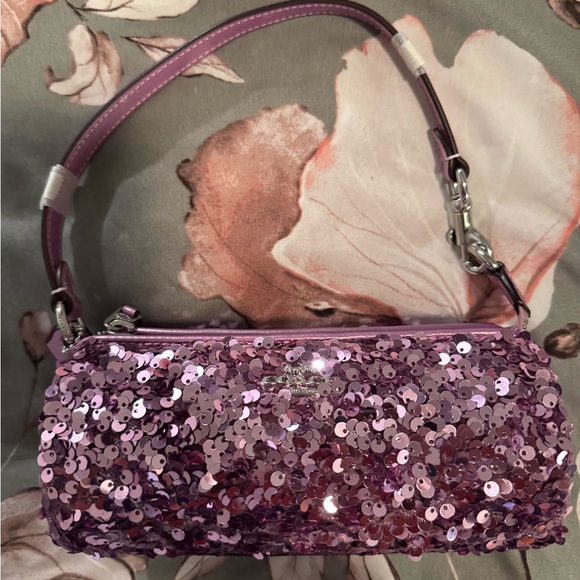 Coach | Bags | Coach Morgan Sequin Lilac Roll Handbag Brand New Nwt 98 ...